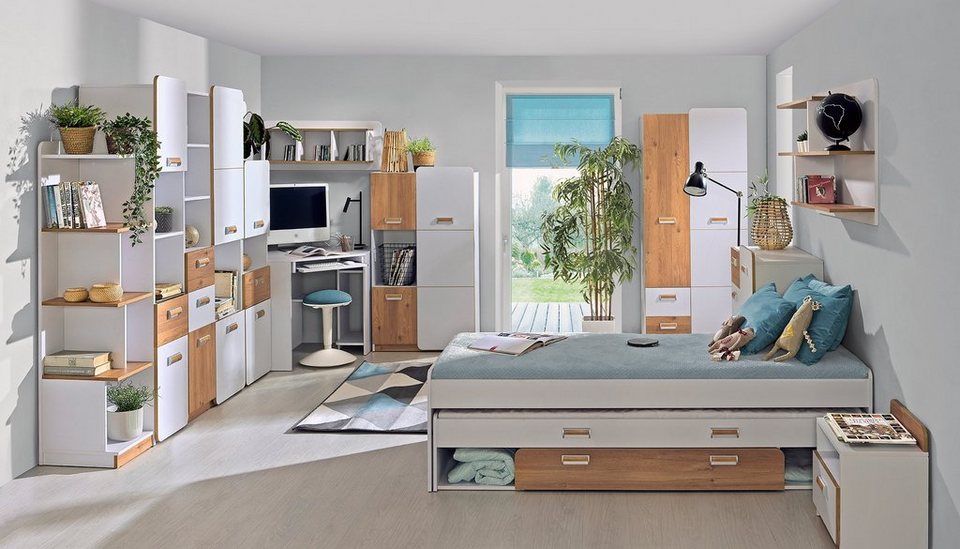 99rooms Jugendzimmer Set Laterne Nash Eiche Weiß Komplettset Set 12