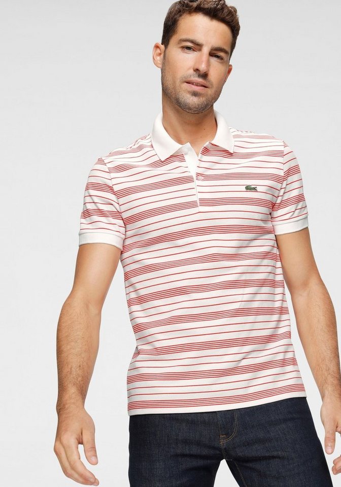Lacoste Poloshirt Mit Modischen Streifen Baumwollmischung In Feiner