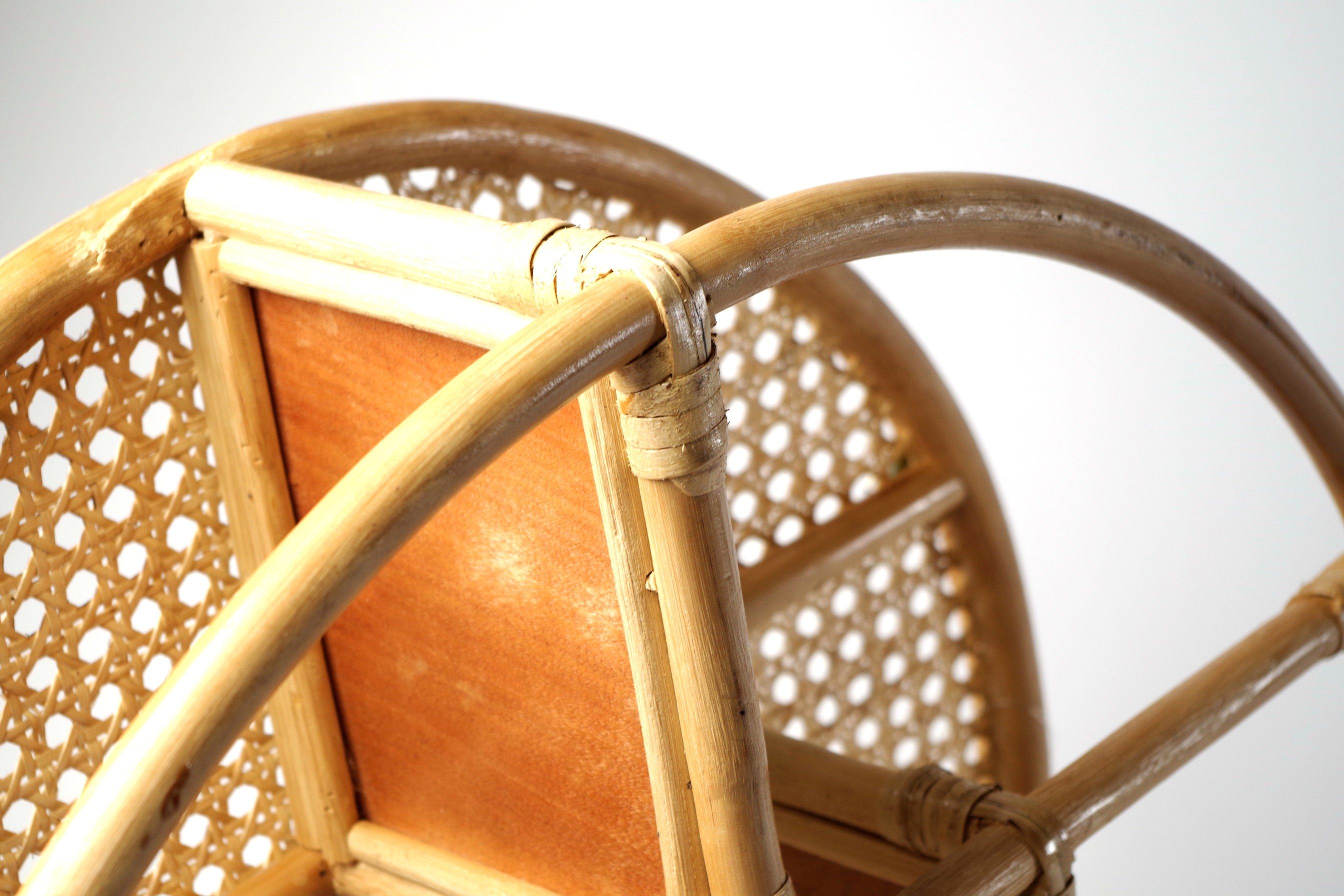 Kobolo Regal Wandregal VIENNA aus Rattan - 4 Ablagen - rund, 60cm