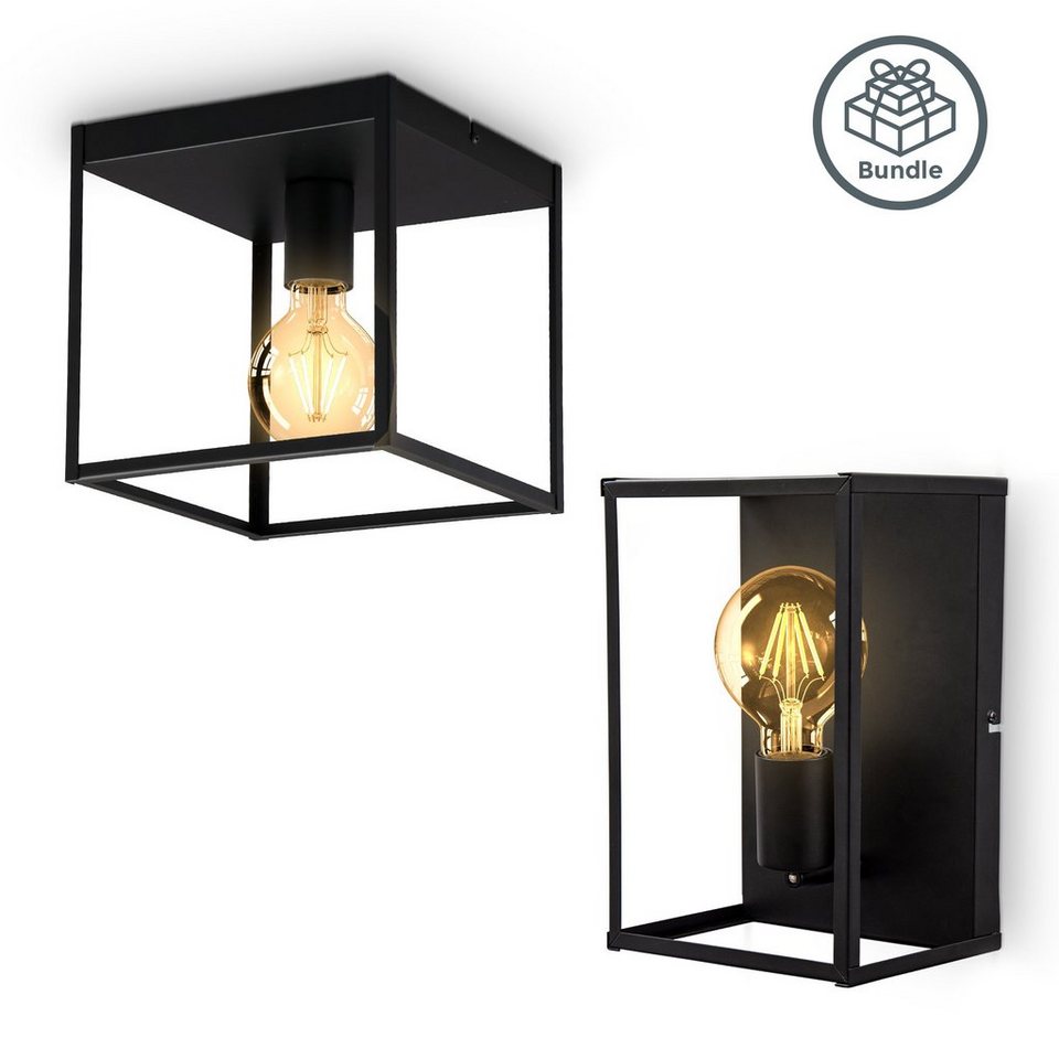 Bklicht Wandleuchte Leuchtmittel Wechselbar Matt Schwarzes Design