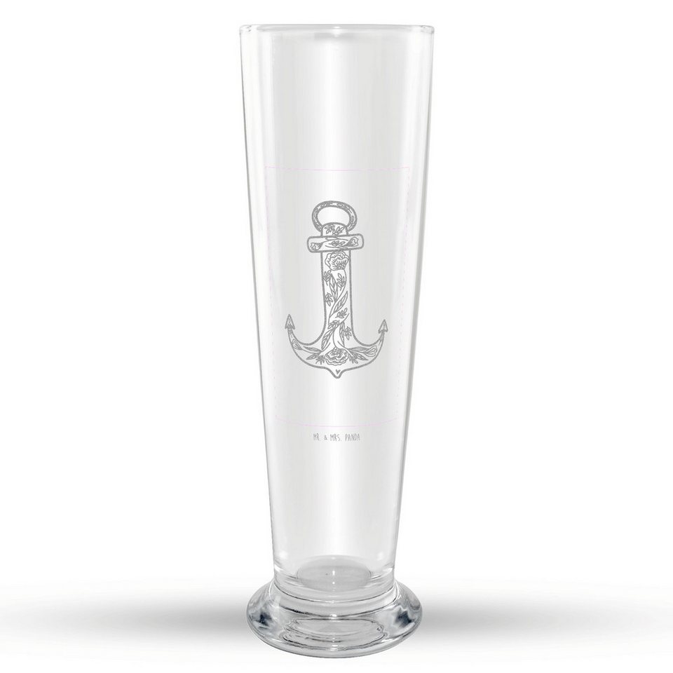 Mr. & Mrs. Panda Bierglas Anker Blau - Transparent - Geschenk, Weizen ... Mr. & Mrs. Panda Bierglas Anker Blau - Transparent - Geschenk, Weizen ...