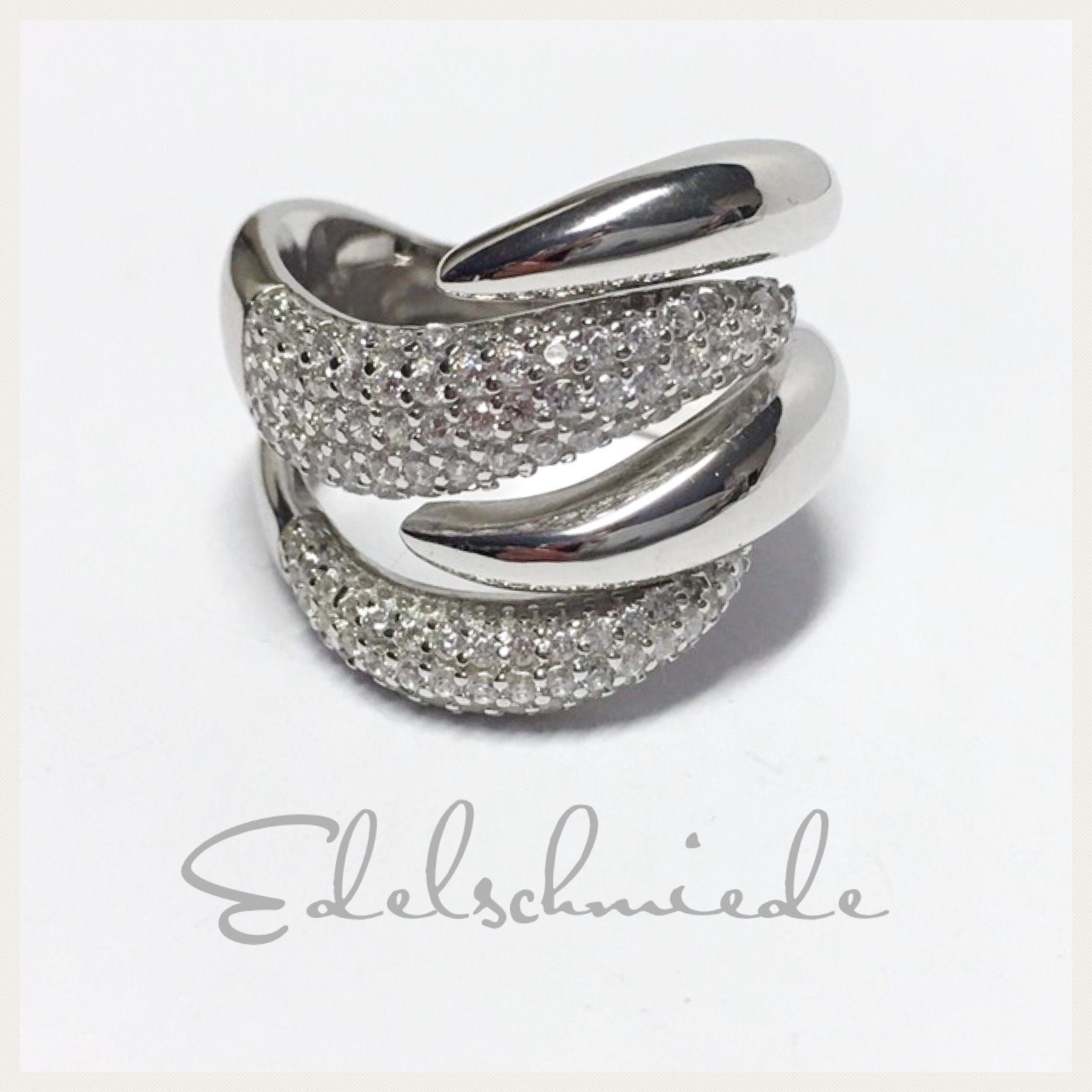 Edelschmiede925 Silberring Ring, edler Schmuckring in 925/- rh. mit ...