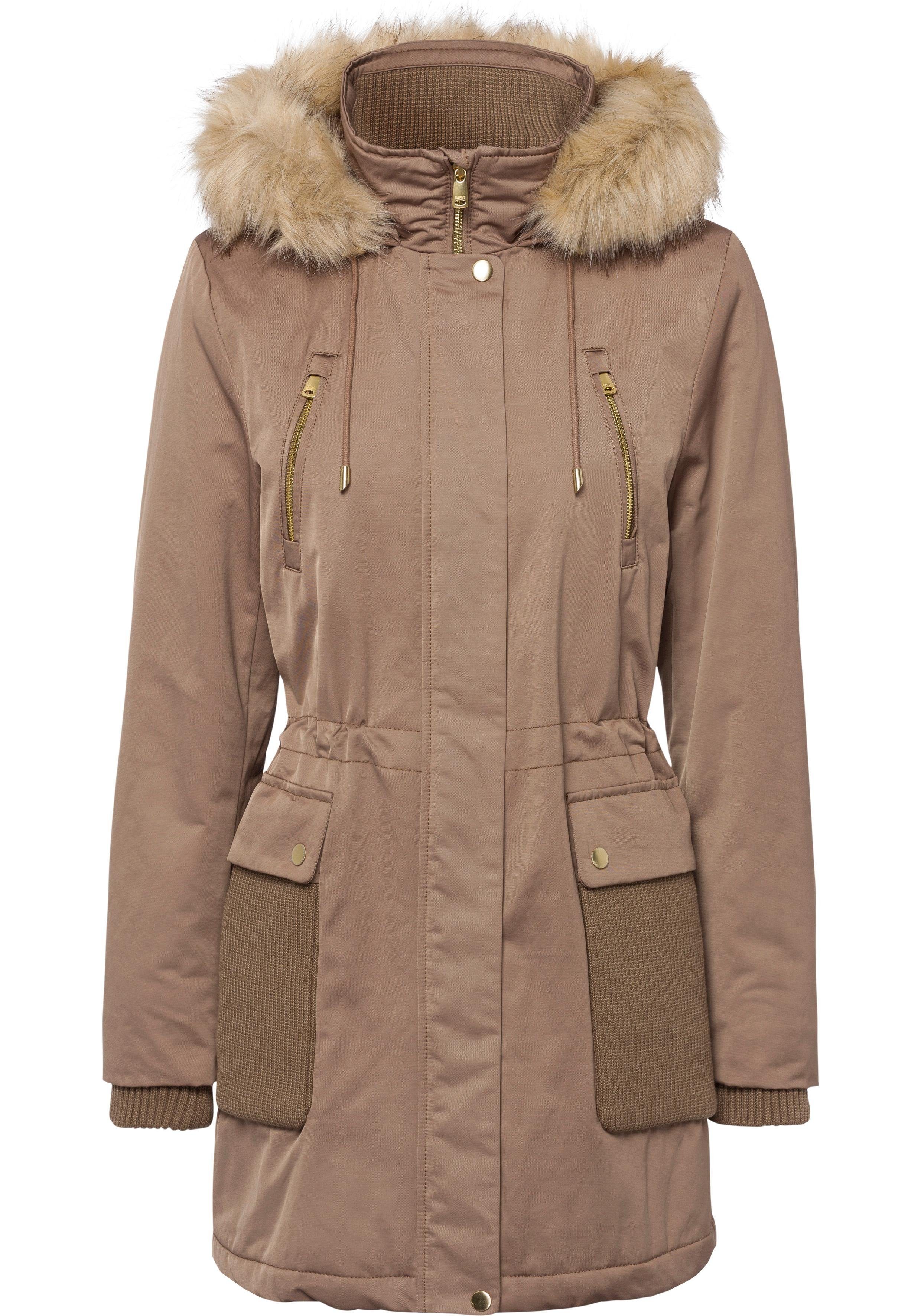 Esprit Wintermantel Mit Abnehmbarem Fellimitat Otto