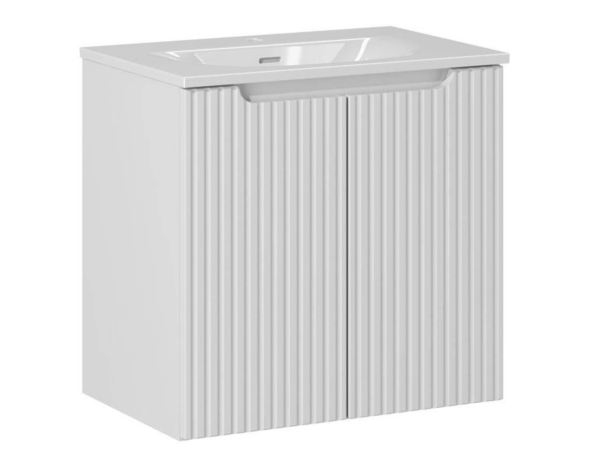 Einfachgutemoebel Waschtisch Set Bad Waschplatz Iluna White 60cm Mit