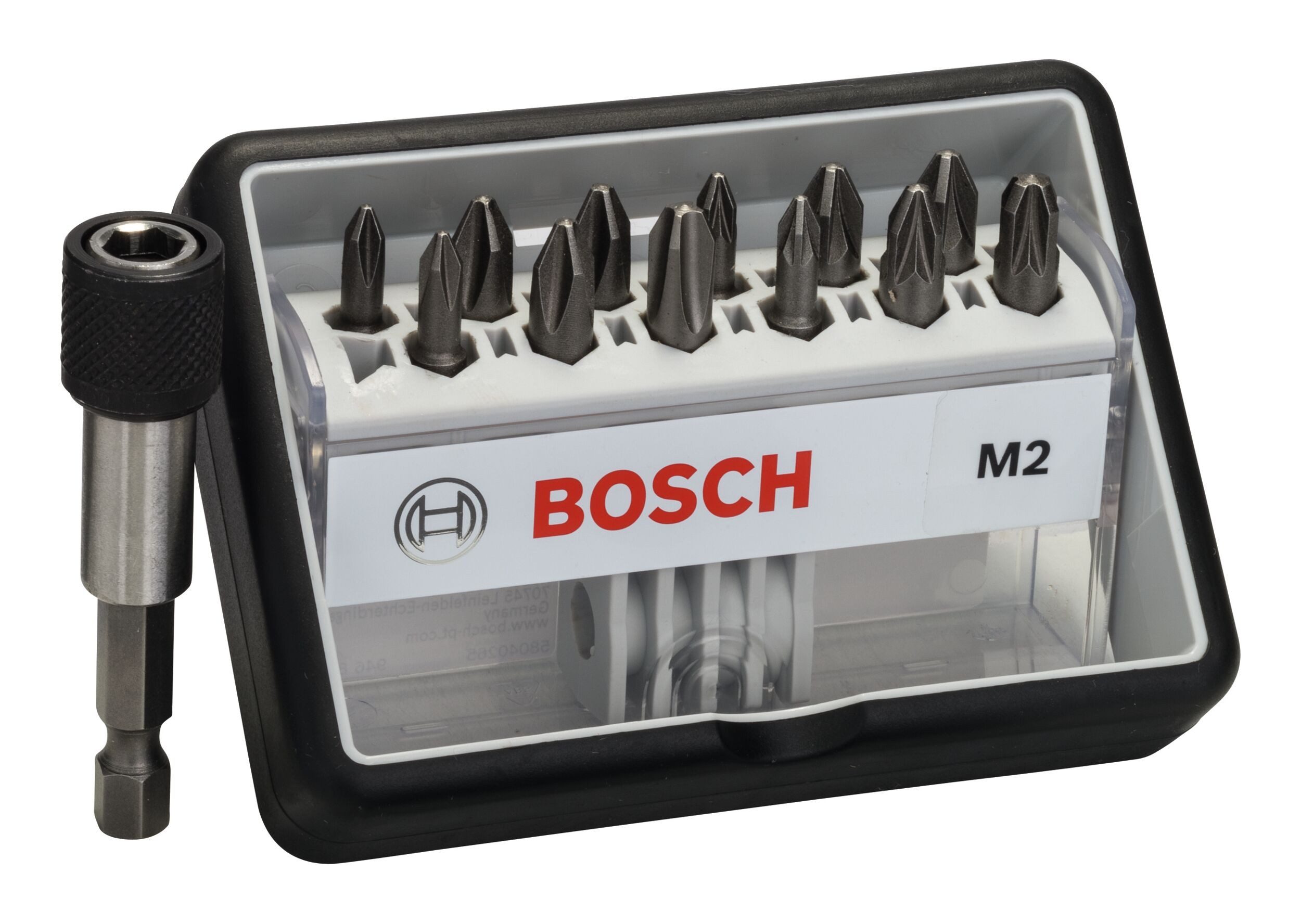 BOSCH Bit-Set, Robust Line M Schrauberbit Extra-Hart - PH, PZ x 25 mm - 12+1-teilig