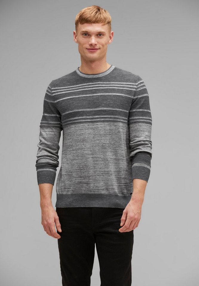 Street One Men Strickpullover Zweifarbiger Strickpullover Zweifarbig