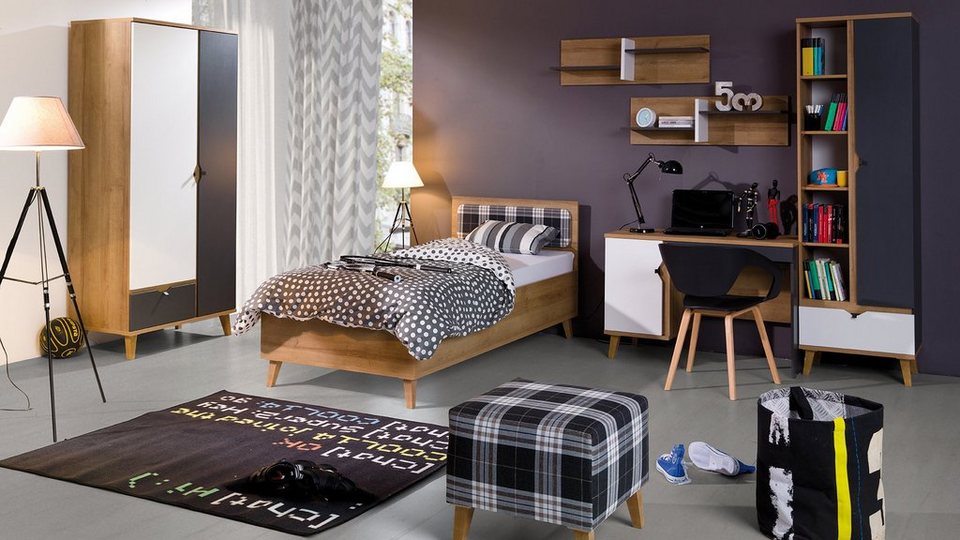 99rooms Jugendzimmer Set Antares Wotan Eiche Graphit Komplettset Set