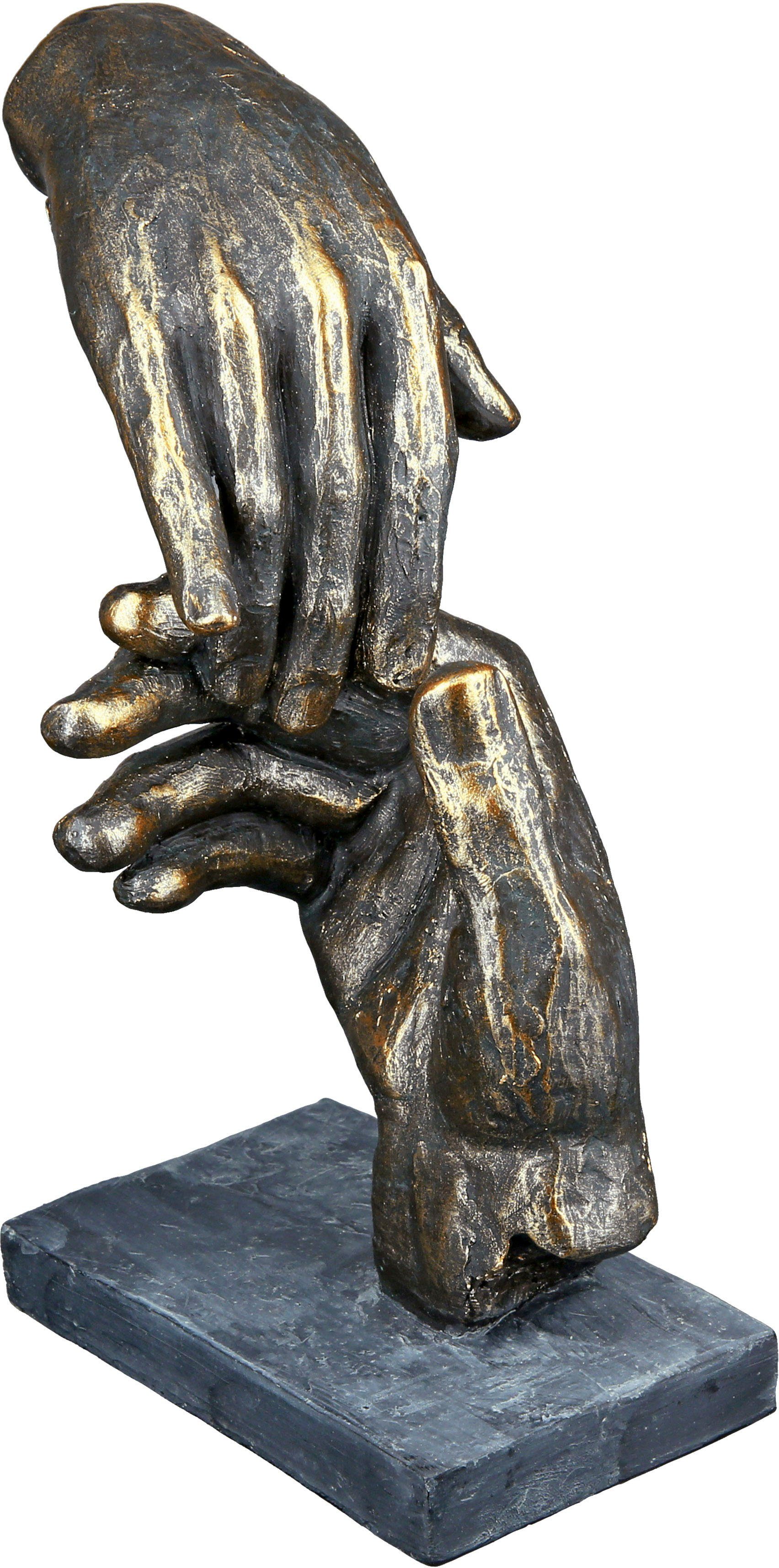 Casablanca By Gilde Dekofigur Skulptur Two Hands Bronzefarben 1 St