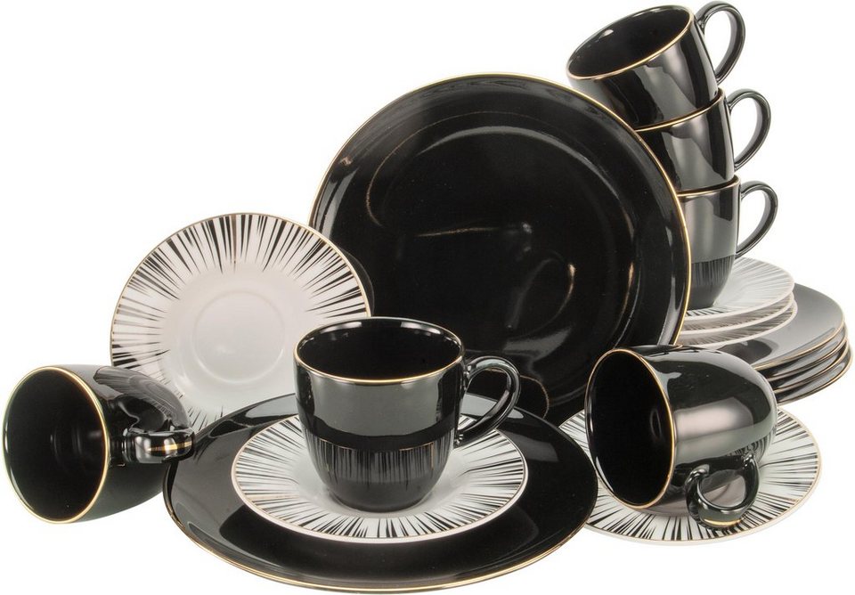 Creatable Kaffeeservice Enjoy Black Style 18 Tlg Porzellan Online