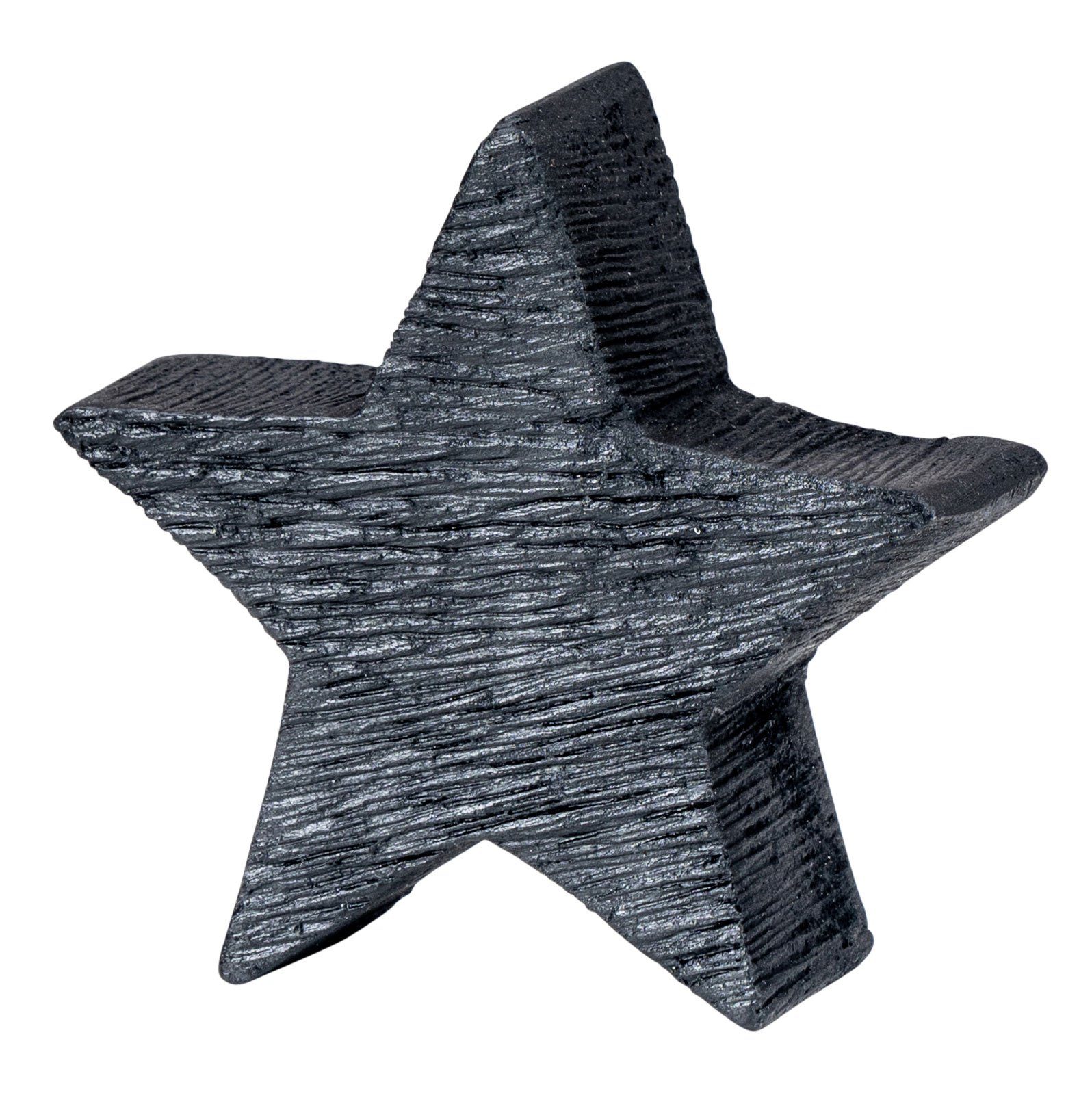 Levandeo® Dekoobjekt Deko Stern Holz 10cm Schwarz Mango Deko Tischdeko