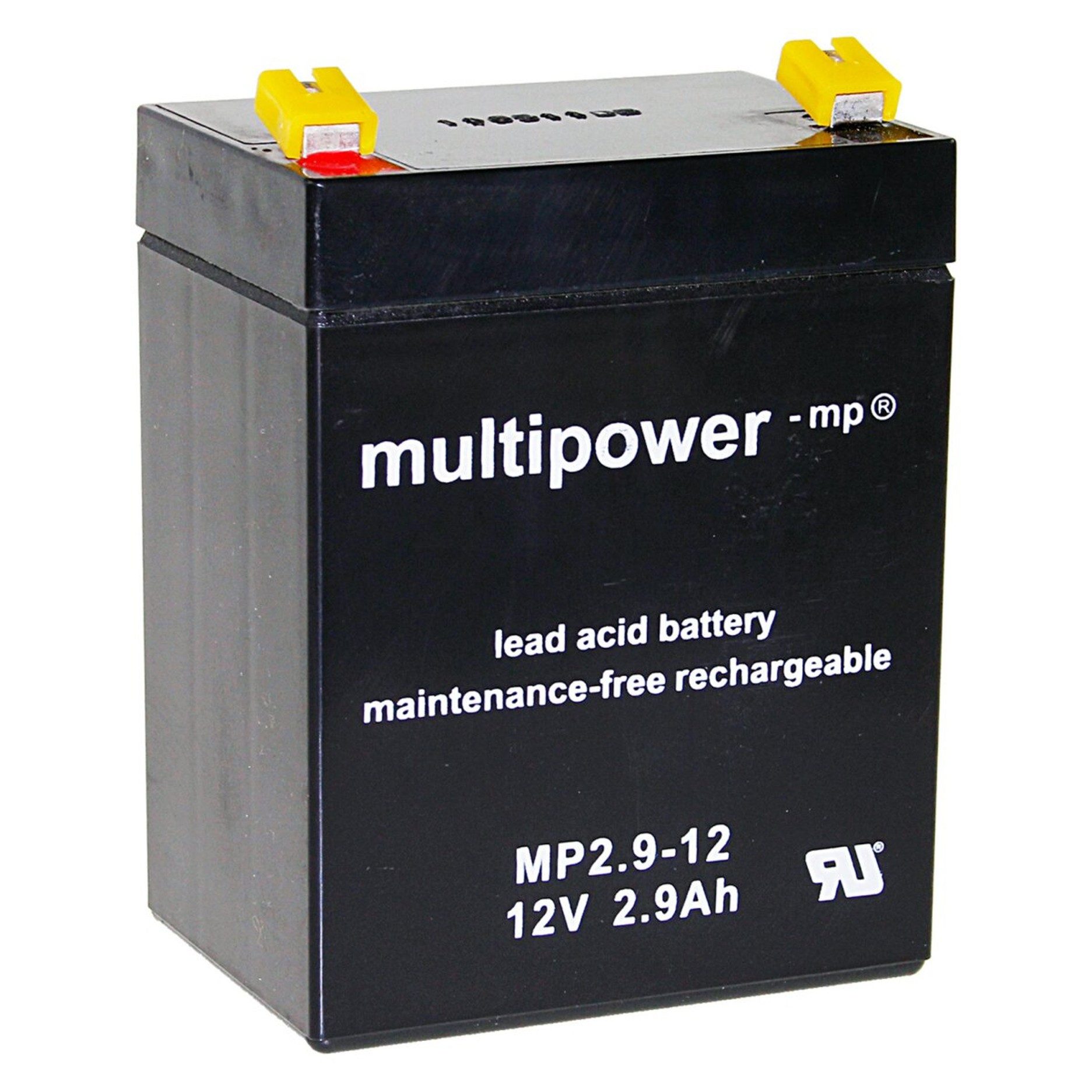 Multipower Blei-Akku MP2,9-12R Pb 12V / 2,9Ah Faston 4,8, Pluspol links Bleiakkus