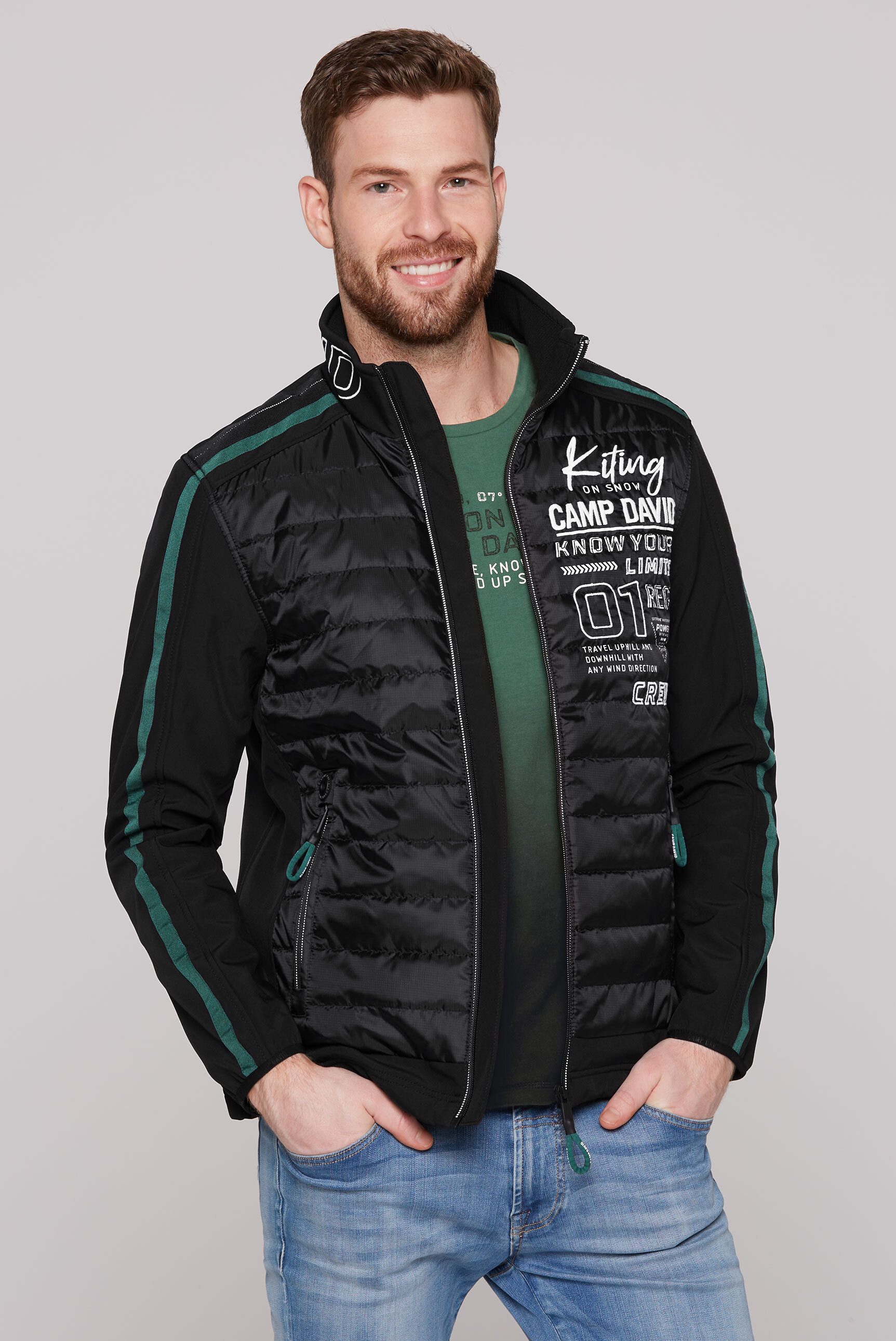 CAMP DAVID Softshelljacke mit verstellbarem Gummizug im Saum