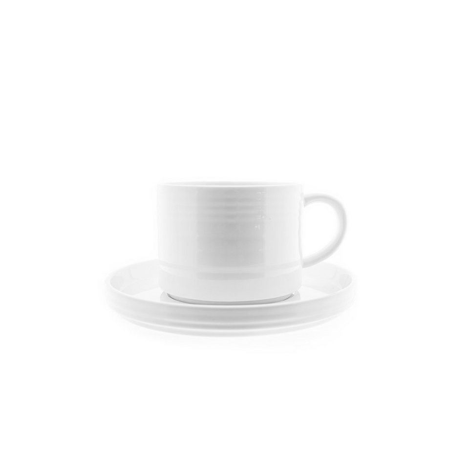 Almina Tasse Kaffeetassen Set Mit Untertasse In Weiß Aus Porzellan 220