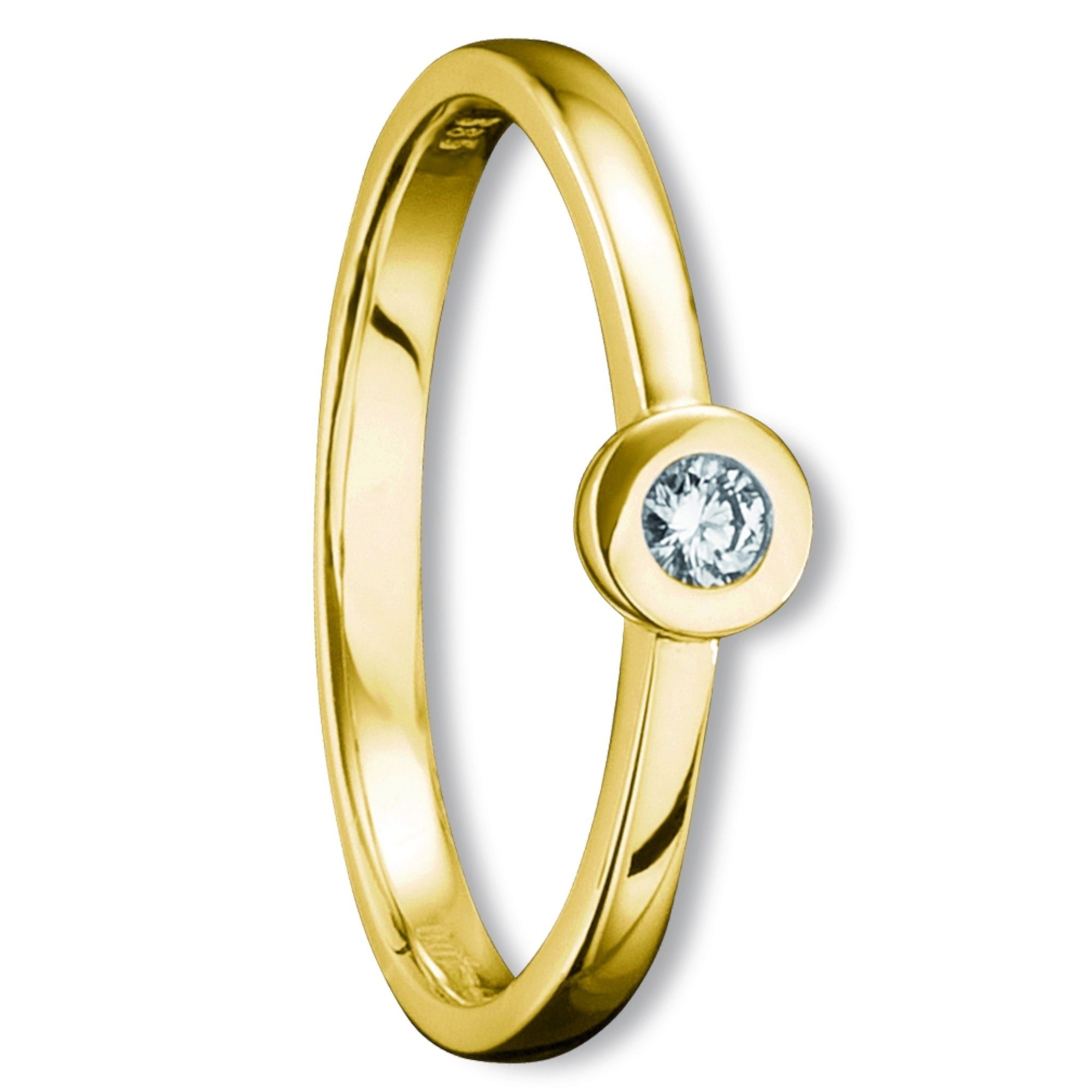 ONE ELEMENT Diamantring 0.05 ct Diamant Brillant Ring aus 585 Gelbgold, Damen Gold Schmuck ...