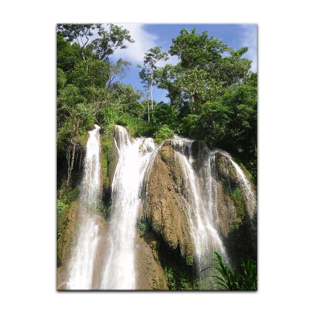 Bilderdepot24 Leinwandbild Wasserfall im Dschungel, Landschaften