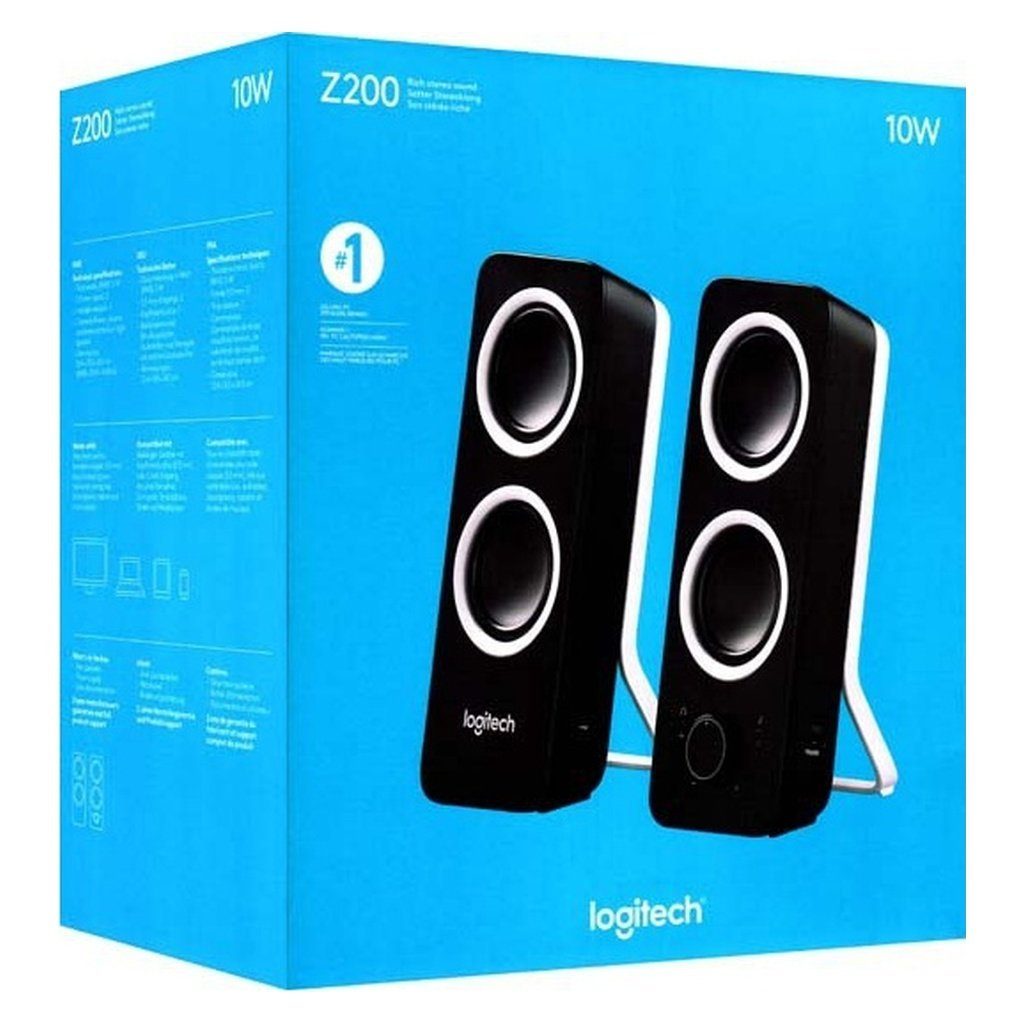 Logitech -System 2.0Kanal,10W LOGITECH Z200 sw Bluetooth-Lautsprecher ...