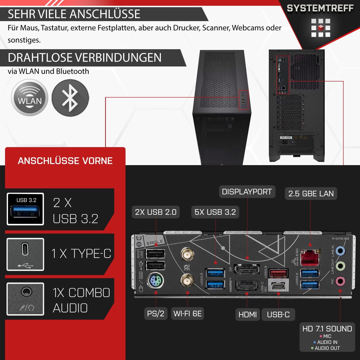 SYSTEMTREFF Gaming-PC (Intel Core i5 14600K, Radeon RX 9070, 32 GB RAM ...
