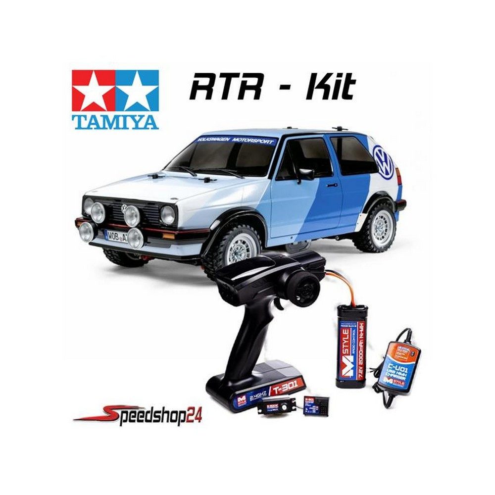 Tamiya Modellbausatz 1:10 RC VW Golf Mk2 Gti 16V Rally MY-01X 58714 incl. Fernbedienung