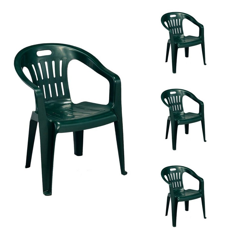 Mojawo Armlehnstuhl 4 Stk Stapelstuhl Bistrostuhl Gartenstuhl Mojawo