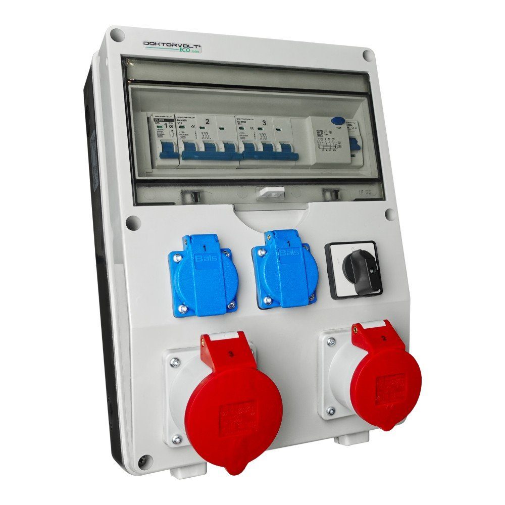 Doktorvolt Verteilerbox »Baustromverteiler Stromverteiler ECO-S/FI 32A/5P 16A/5P 2x230V ...