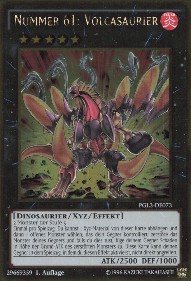 Recollectibles Sammelkarte Yugioh Karte Nummer 61 Volcasaurier Deutsch