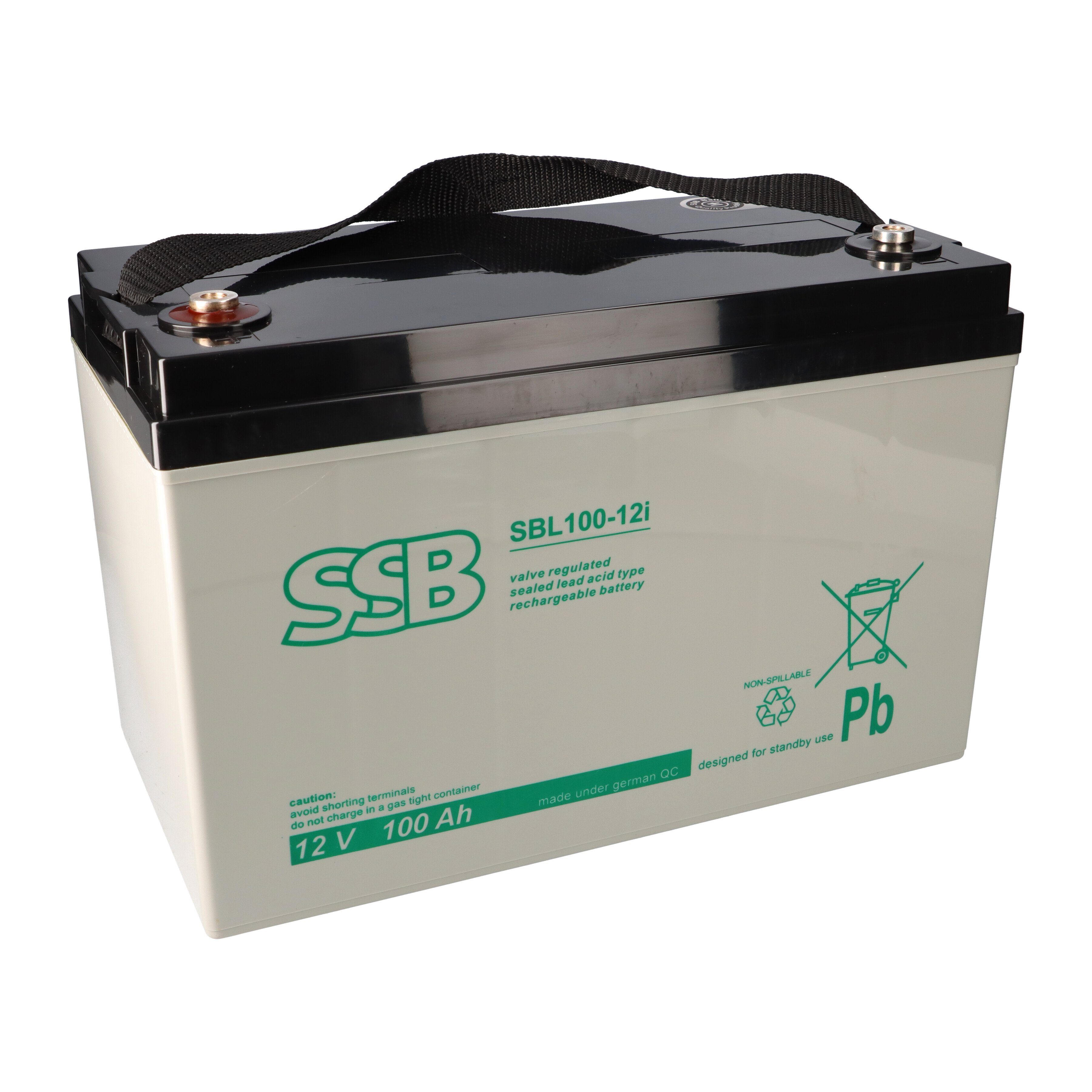 SSB Battery SSB Blei Akku SBL100-12i(sh) AGM Batterie M8 Innengewinde 12V 100Ah Bleiakkus