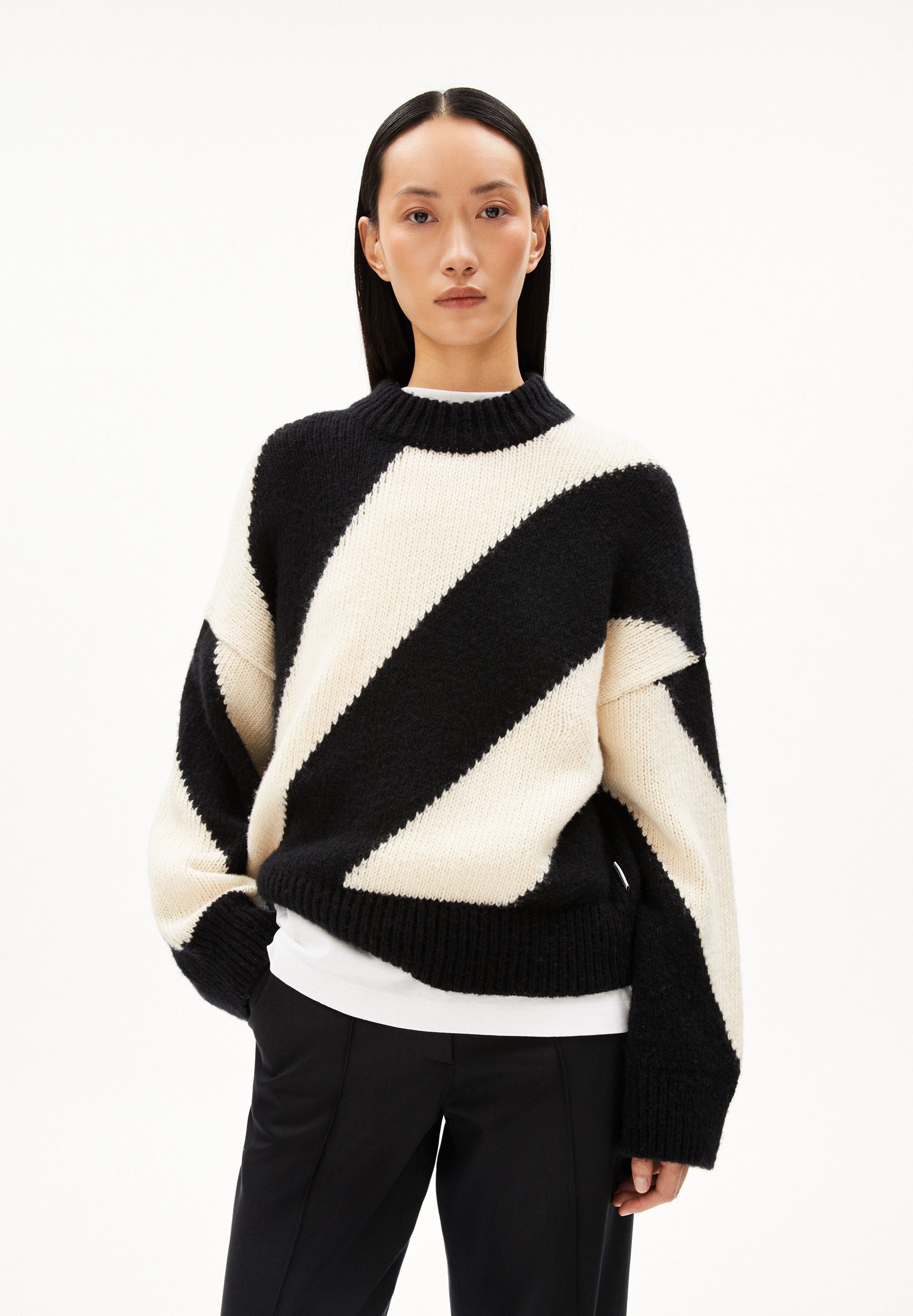 Armedangels Strickpullover Sadnaa Stripes Damen 1 Tlg Oversized Fit