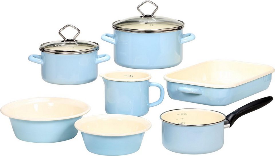 Krüger Topf Set Sylt Emaille Set 9 Tlg Induktion Online Kaufen
