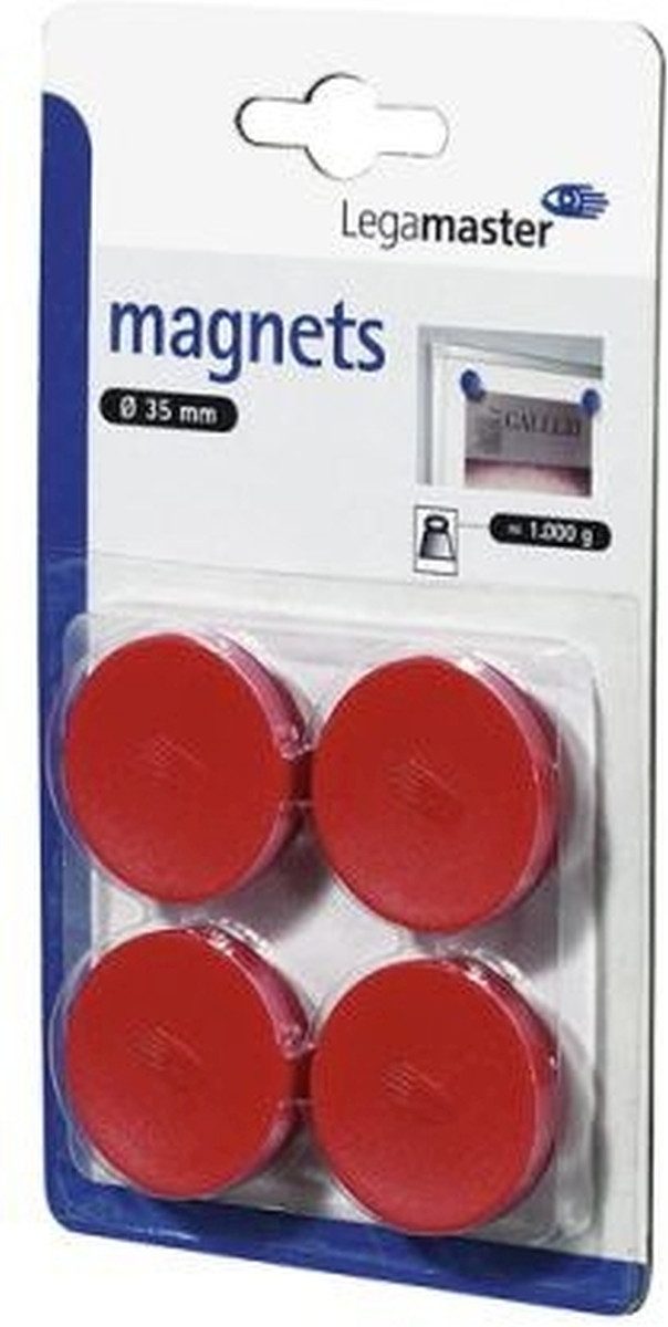 LEGAMASTER Magnet Haftmagnet 35mm 4 Stück rot