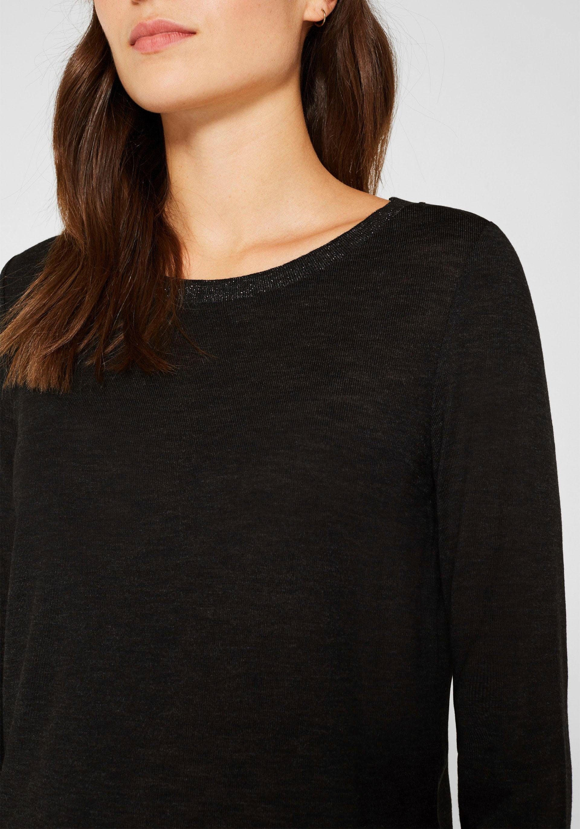 Esprit Langarmshirt Mit Tollen Glitzer Effekten Am Ausschnitt Und An