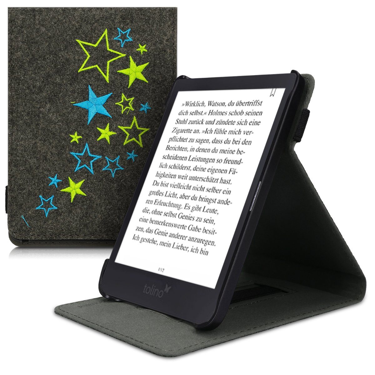 Kwmobile E Reader Hülle Hülle Für Tolino Shine 3 Schlaufe Ständer