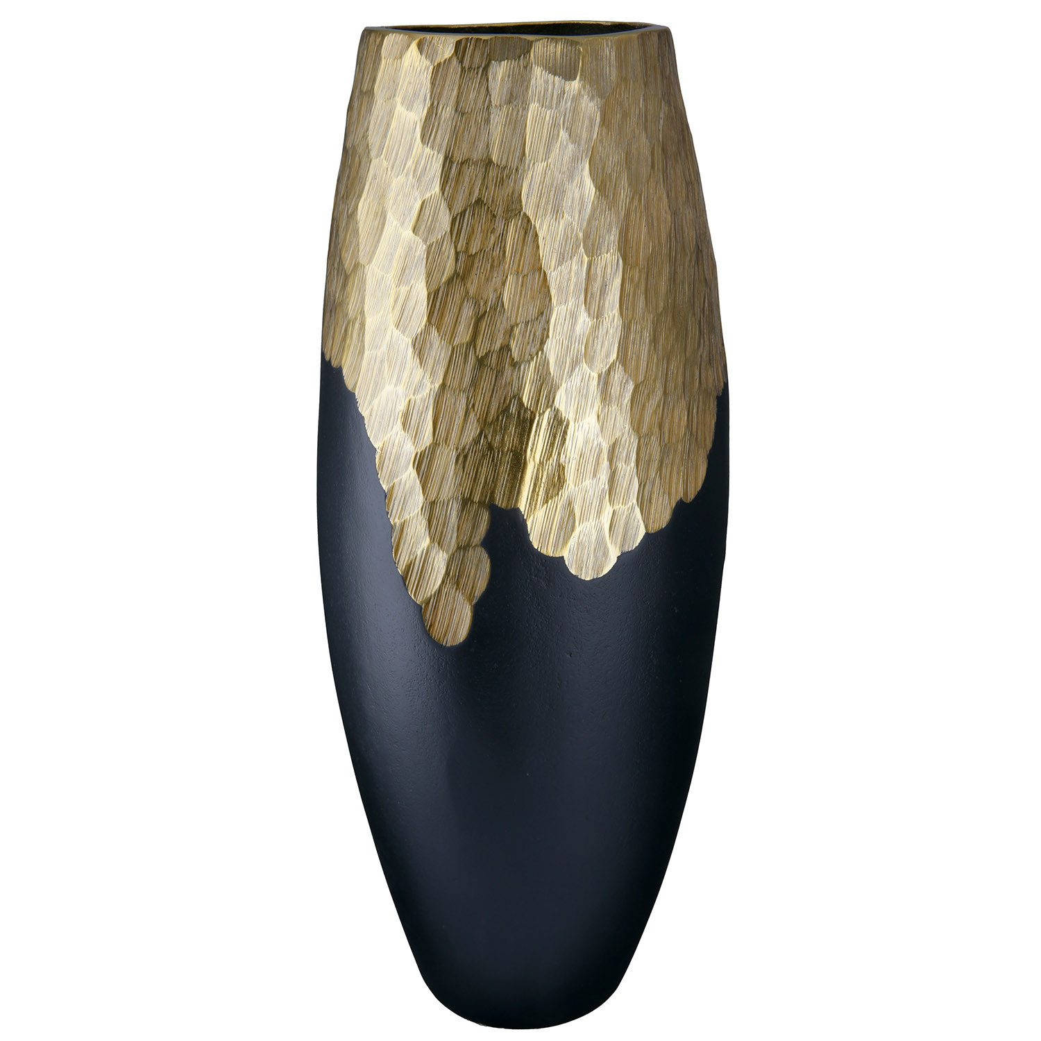 Gilde Dekovase Favo Vase In Schwarz Gold H 40cm Bodenvase