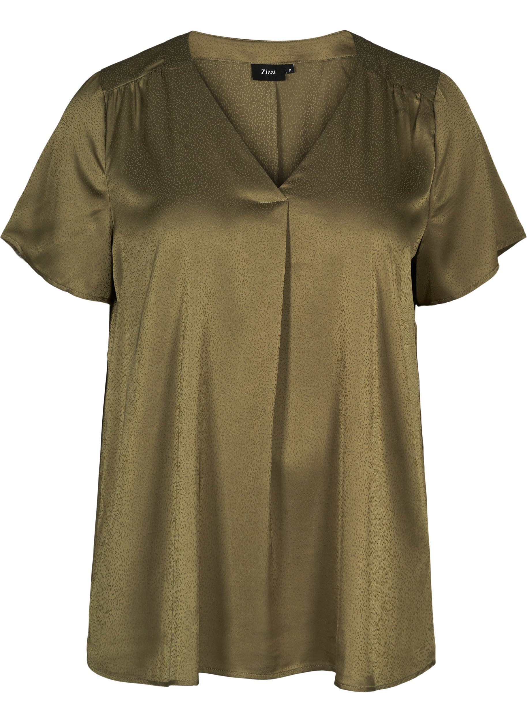 Zizzi Kurzarmbluse Große Größen Damen Bluse Mit Kurzen Ärmeln Und V