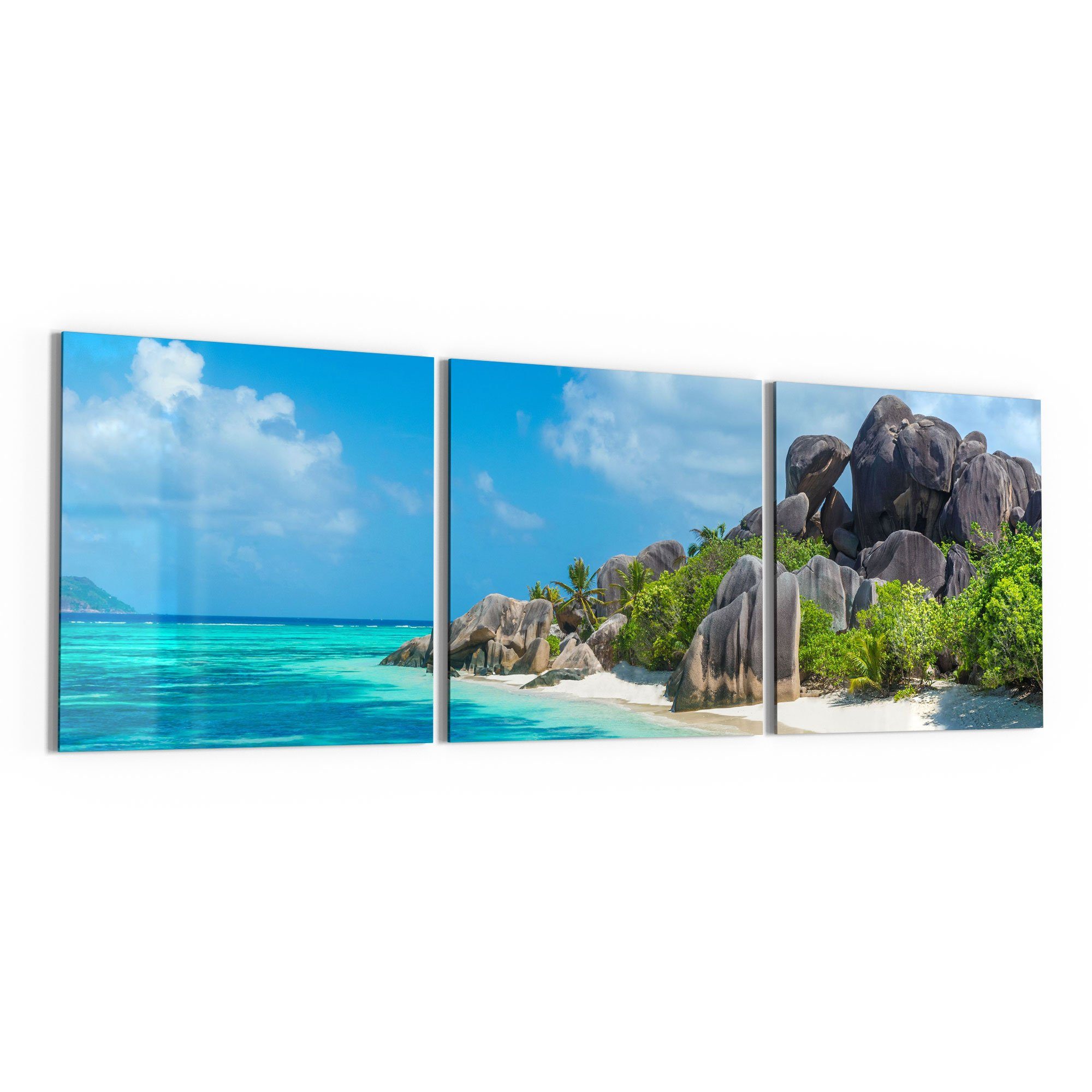 DEQORI Glasbild 'Felsformation am Strand', 'Felsformation am Strand', Glas Wandbild Bild ...