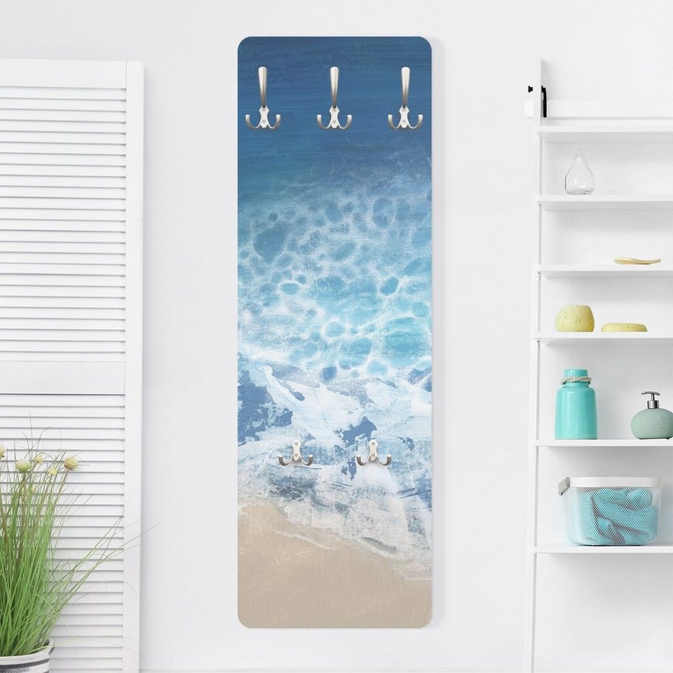 Bilderdepot24 Garderobenpaneel Blau Kunst Natur Strand Meer Ebbe Und
