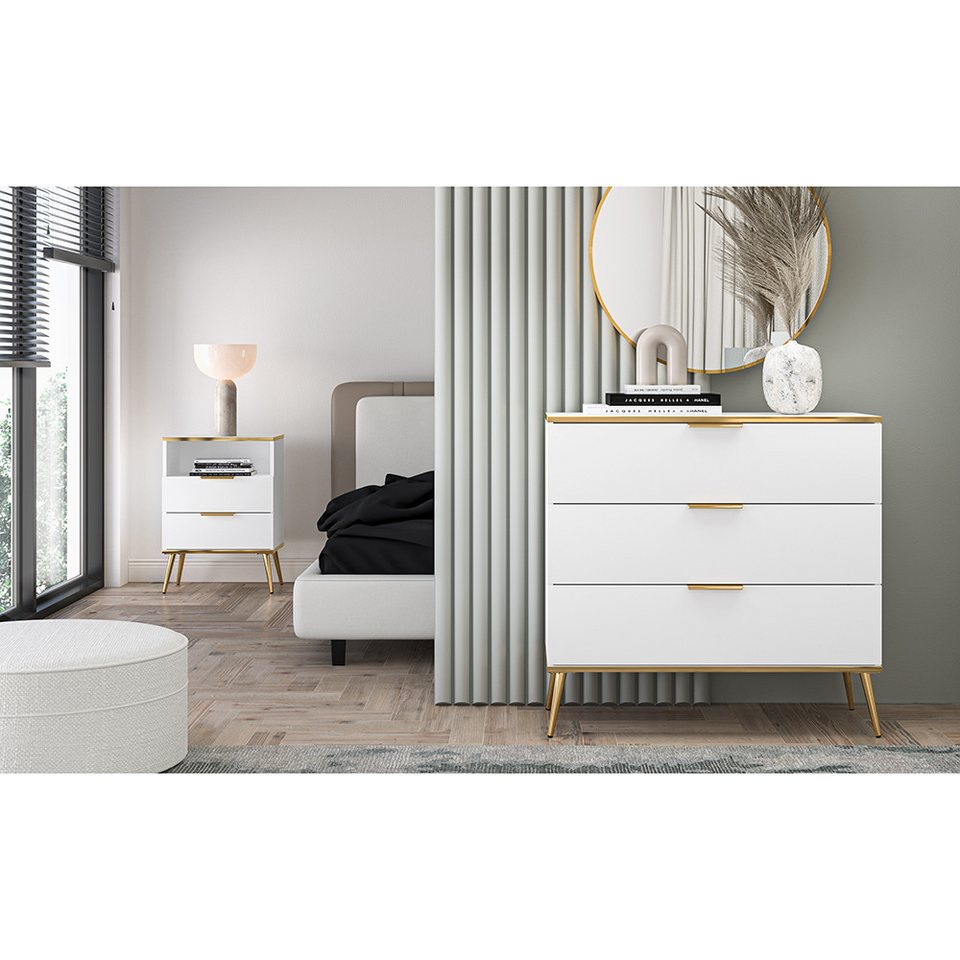 Lomadox Schlafzimmer Set Vlora 131 Spar Set 2 Tlg Nachttisch