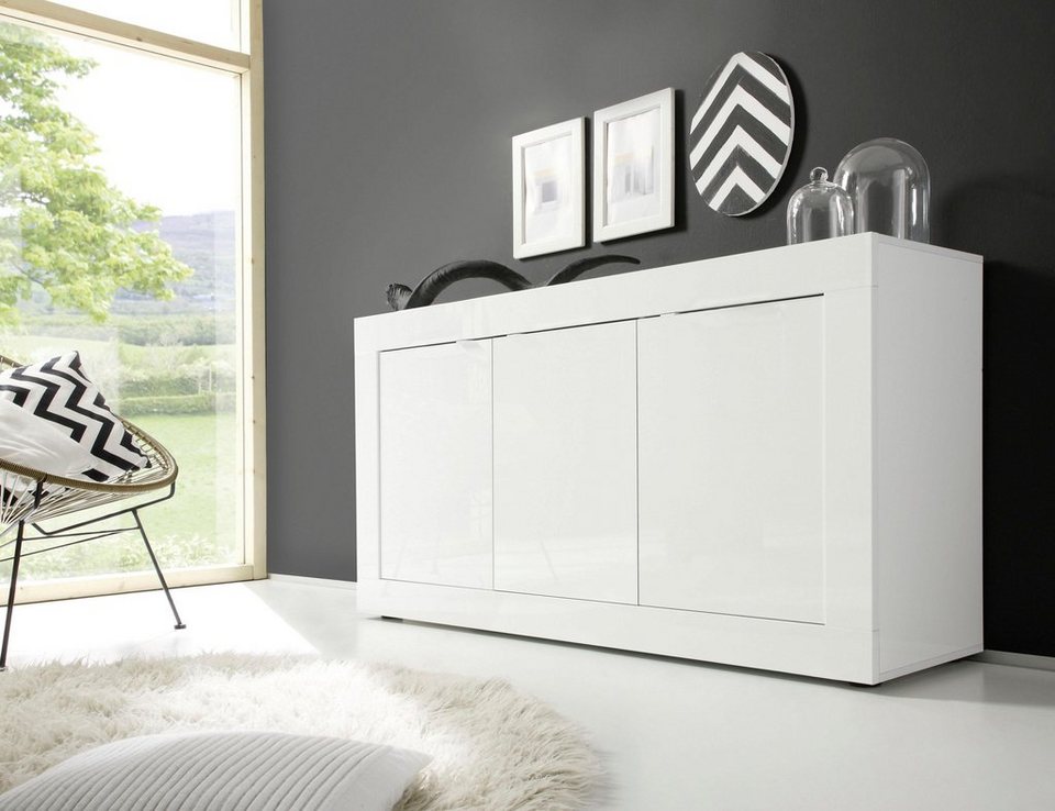 Lc Sideboard Basic Sideboard Korpus U Blenden Weiß Hochglanz