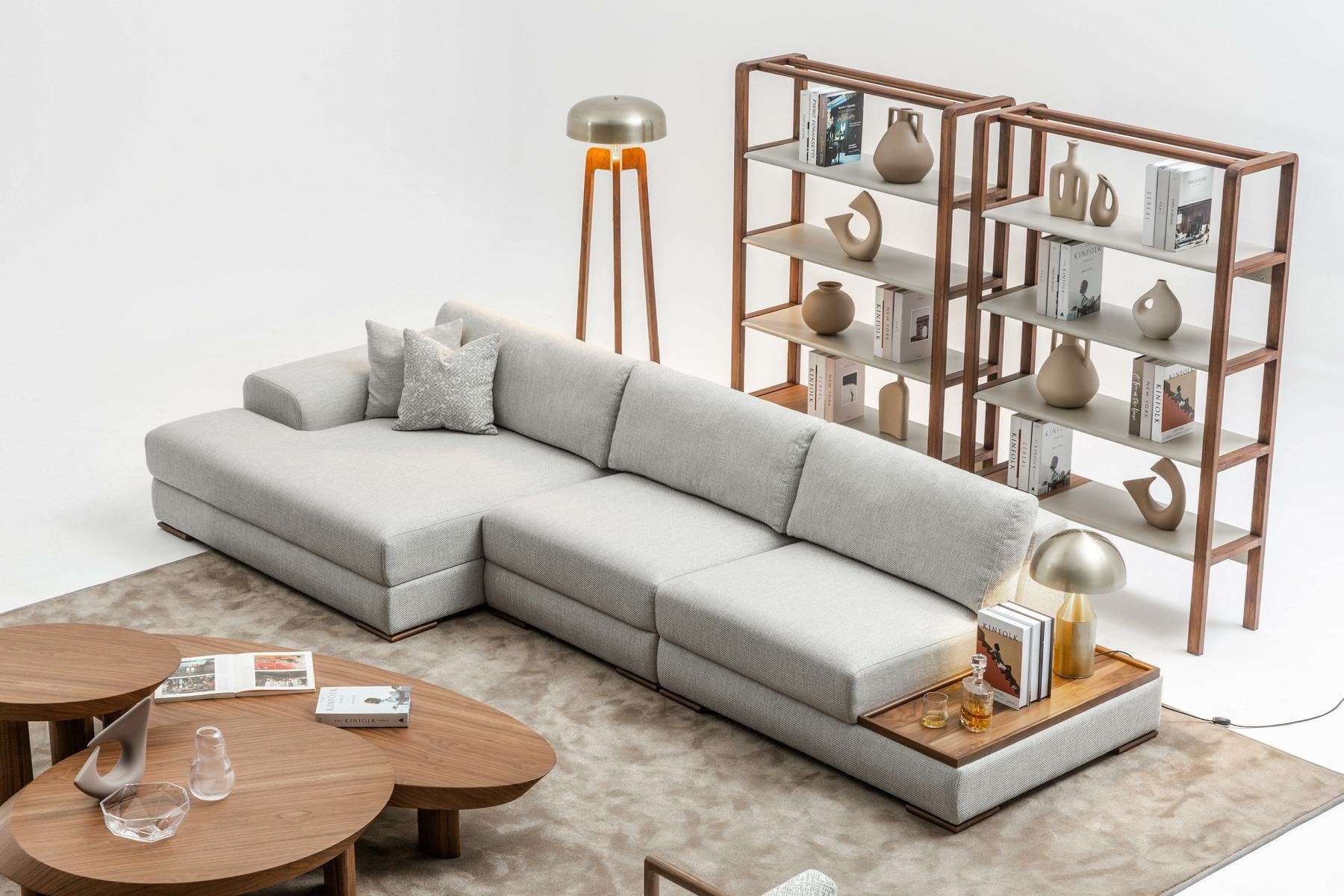 JVmoebel Ecksofa Grau Sofa Polster Möbel Wohnlandschaft Eckgarnitur ...