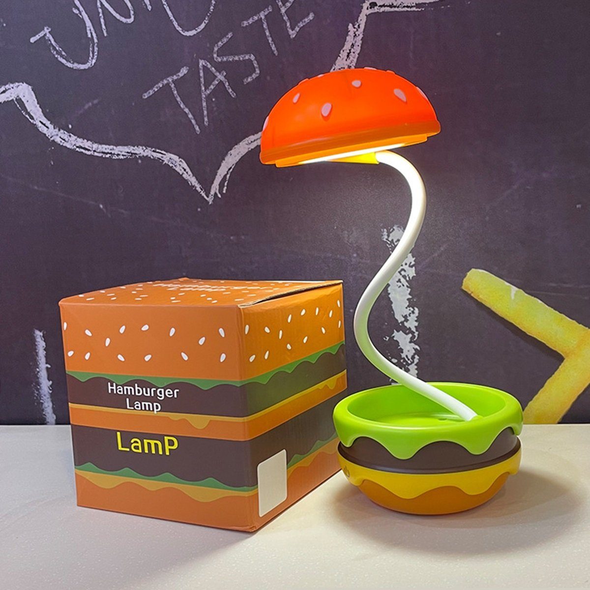 Dopwii Led Schreibtischlampe Hamburger Tischlampe Klappbar Nachtlicht