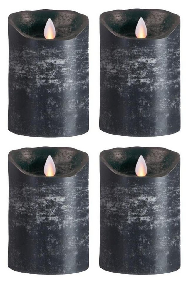 Sompex Led Kerze 4er Set Flame Led Kerzen Anthrazit 125cm Set 4 Tlg