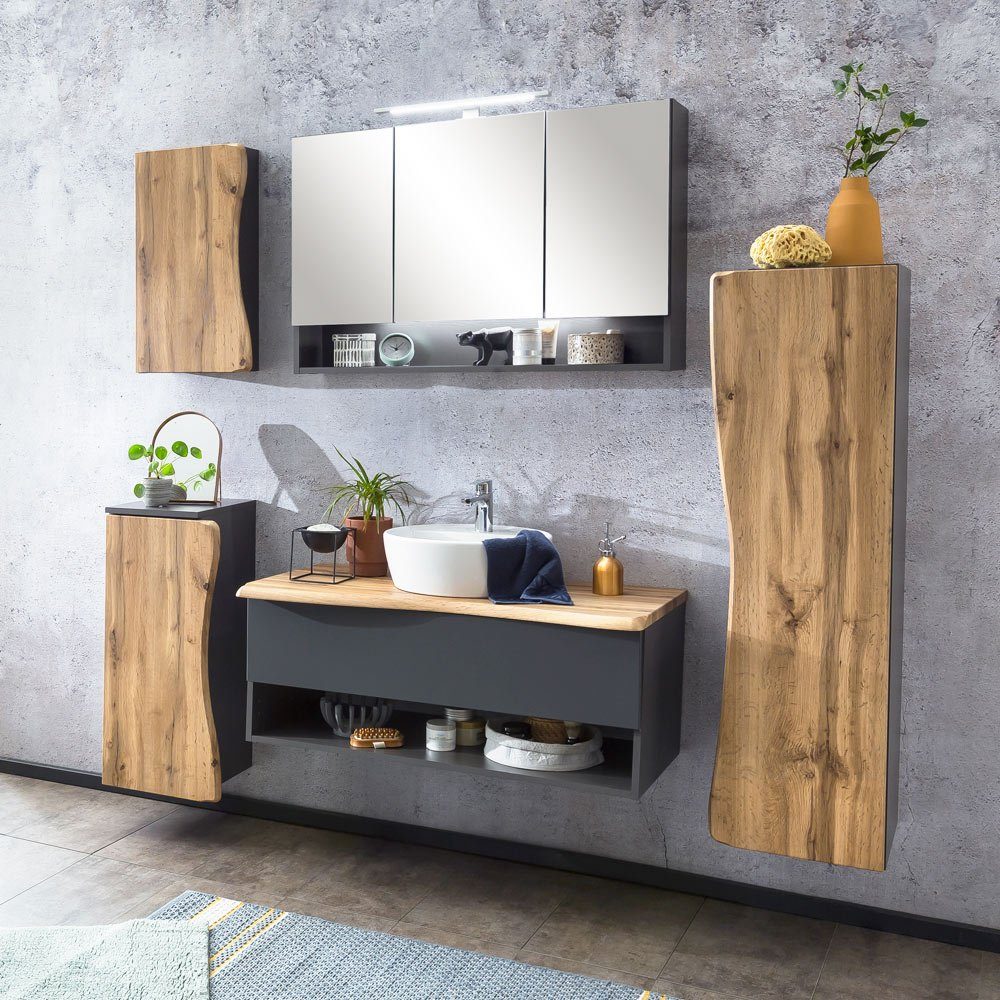 Lomadox Badmöbel Set Kahla 03 Spar Set 5 St 5 Tlg In Anthrazit