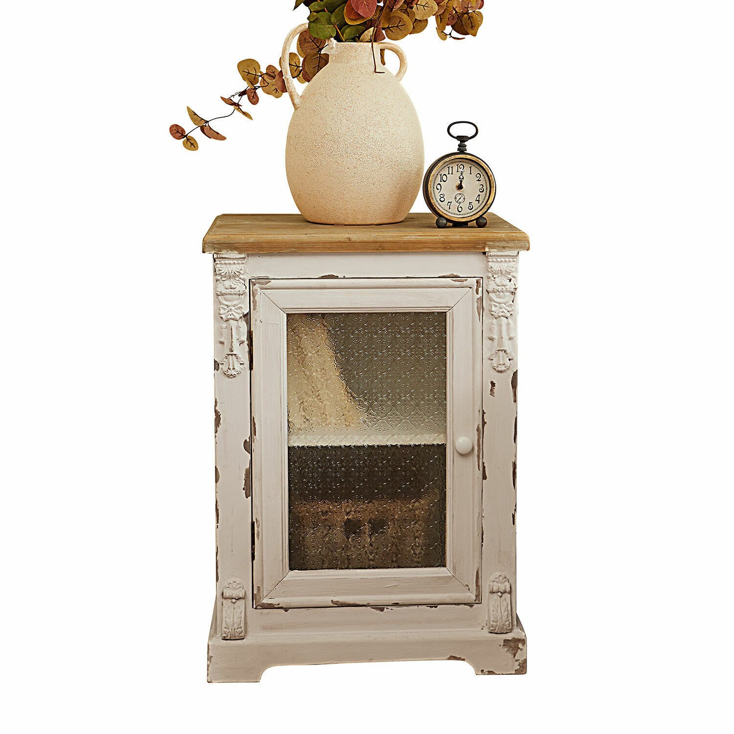 Mirabeau Nachttisch Nachttisch 2er Set Arette antikweiß/braun