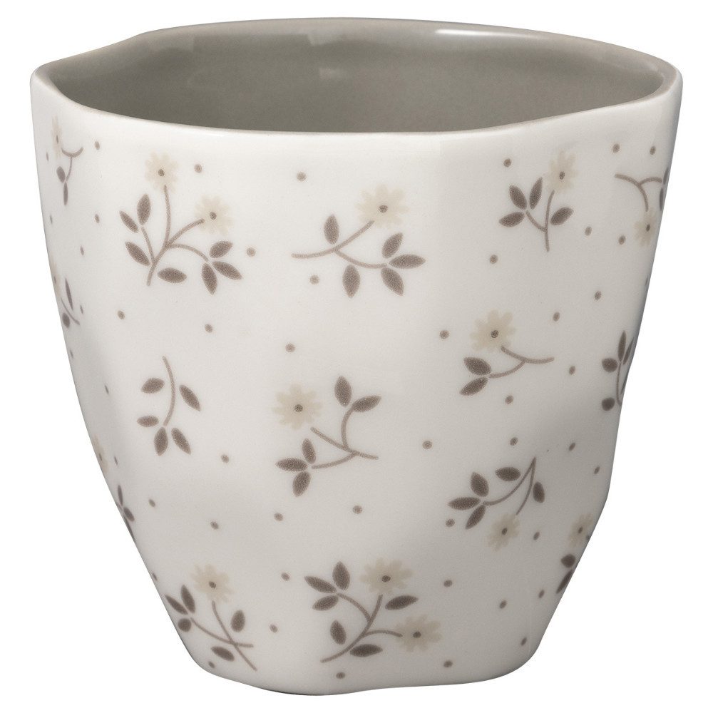 Greengate Becher Greengate Latte Cup ELEMENTS EILEEN Weiß Grau mit Blumen