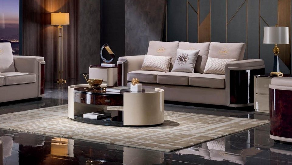 Jvmoebel Sofa Ledersofa Couch Wohnlandschaft 3 Sitzer Design Modern