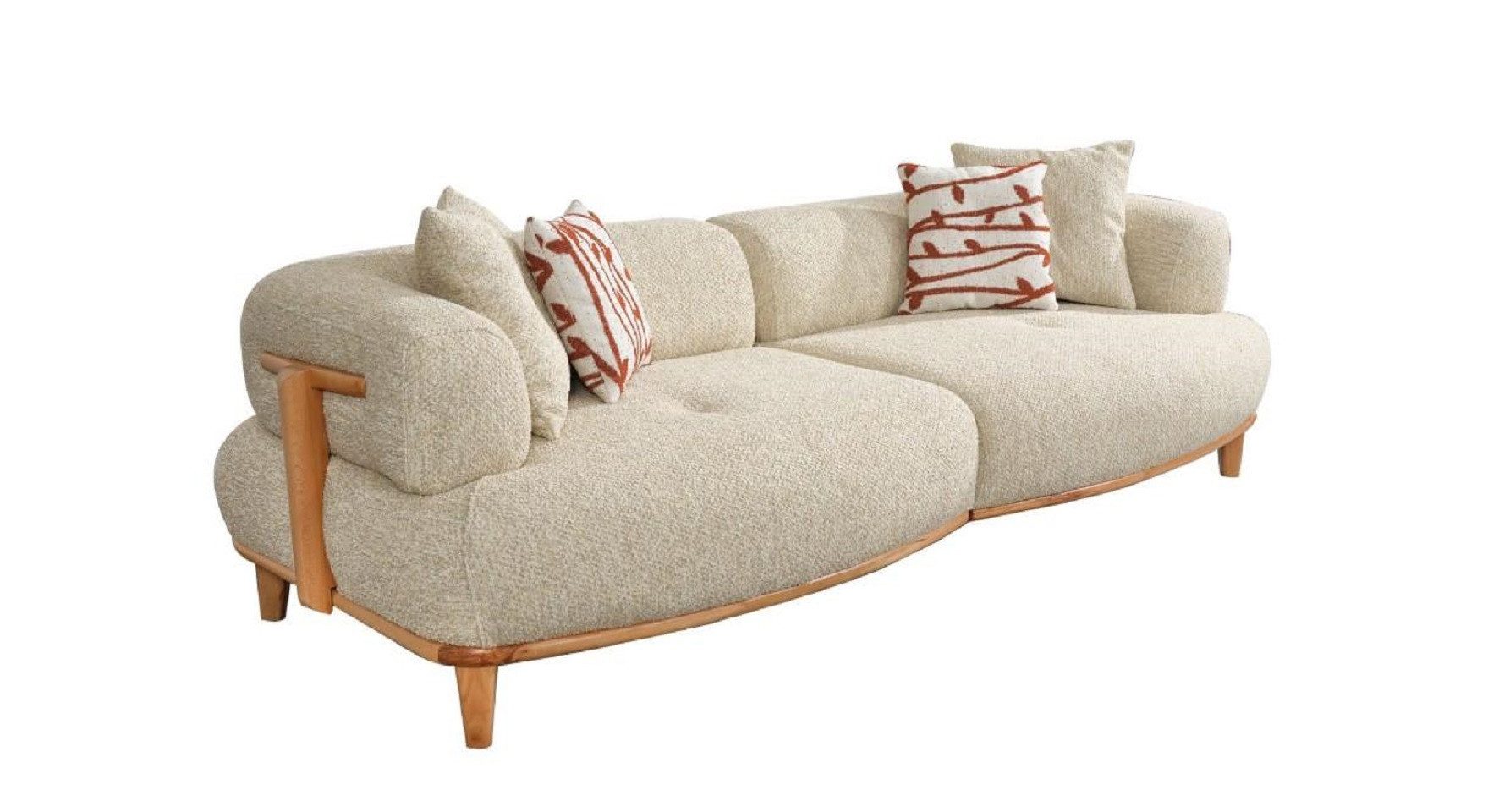 Jvmoebel 3 Sitzer Beiges Polstersofa Moderner Dreisitzer Luxus
