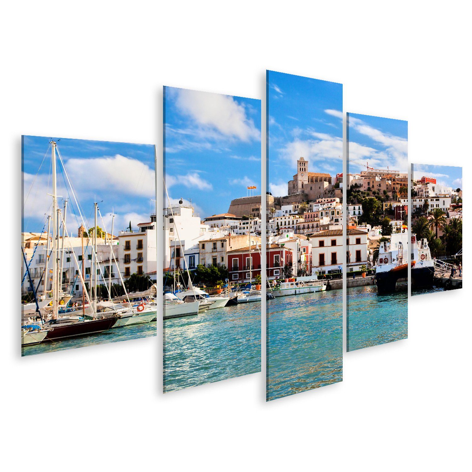 islandburner Leinwandbild Bild auf Leinwand Panorama Ibiza Spanien Wandbild Poster Kunstdruck Bi