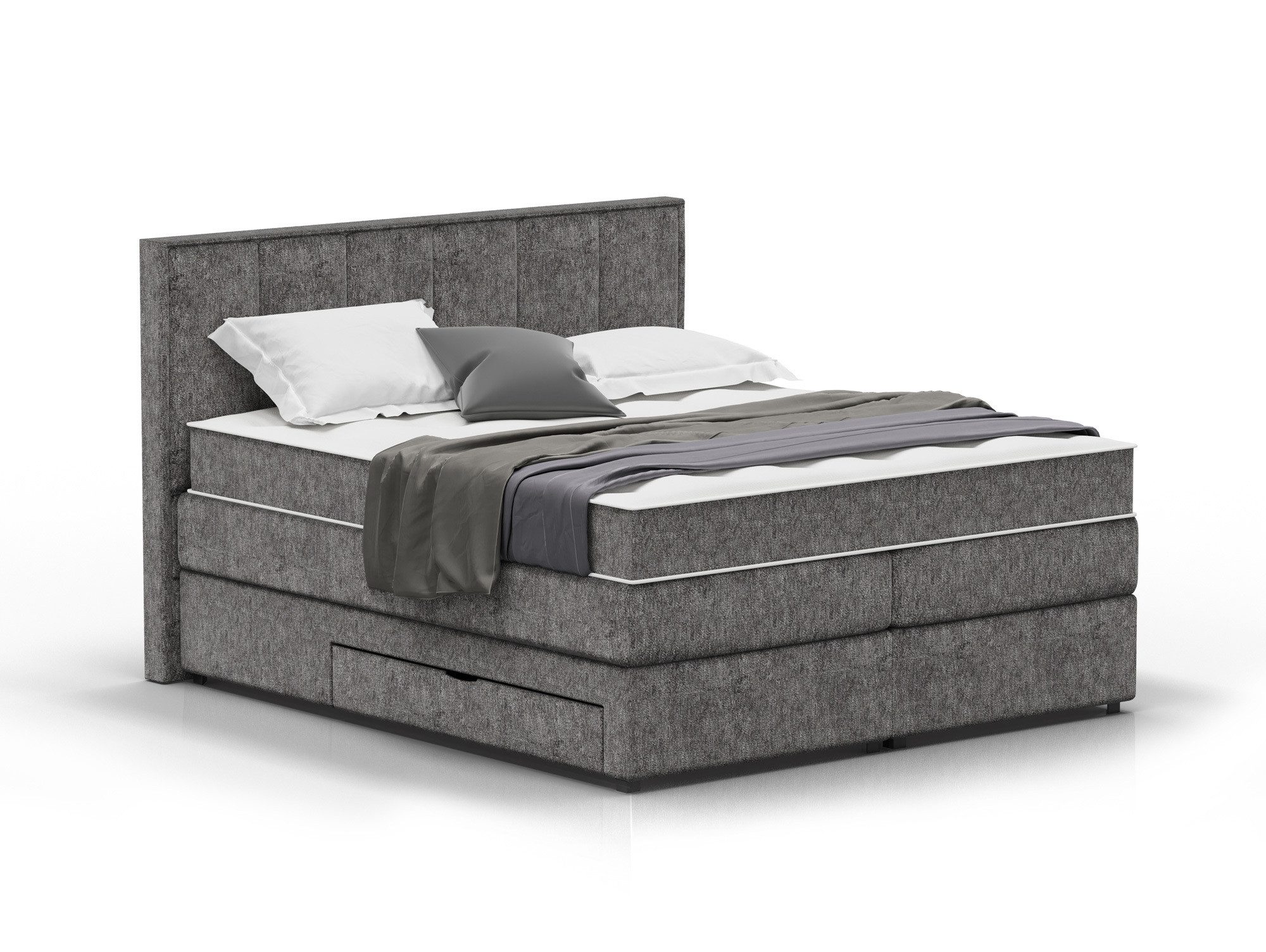 Moebel-Eins Boxspringbett, MONACO Boxspringbett, Härtegrad 3, Bezug ...
