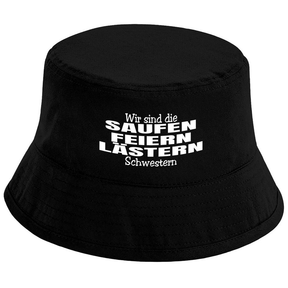 Herzbotschaft Sonnenhut Bucket Hat Wir sind die saufen feiern lästern ... Herzbotschaft Sonnenhut Bucket Hat Wir sind die saufen feiern lästern ...