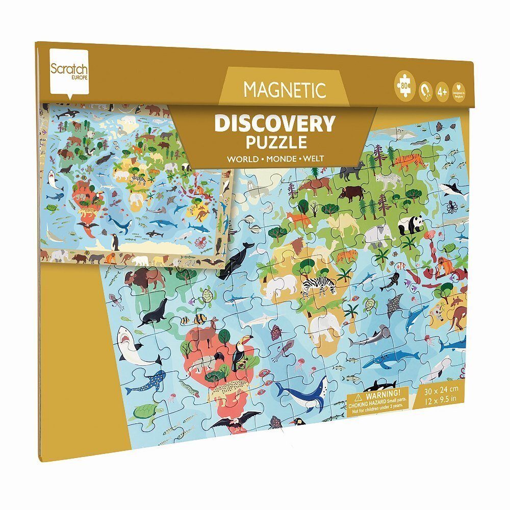 SCRATCH Puzzle SCRATCH - Magnetpuzzle Welt gross, Puzzleteile