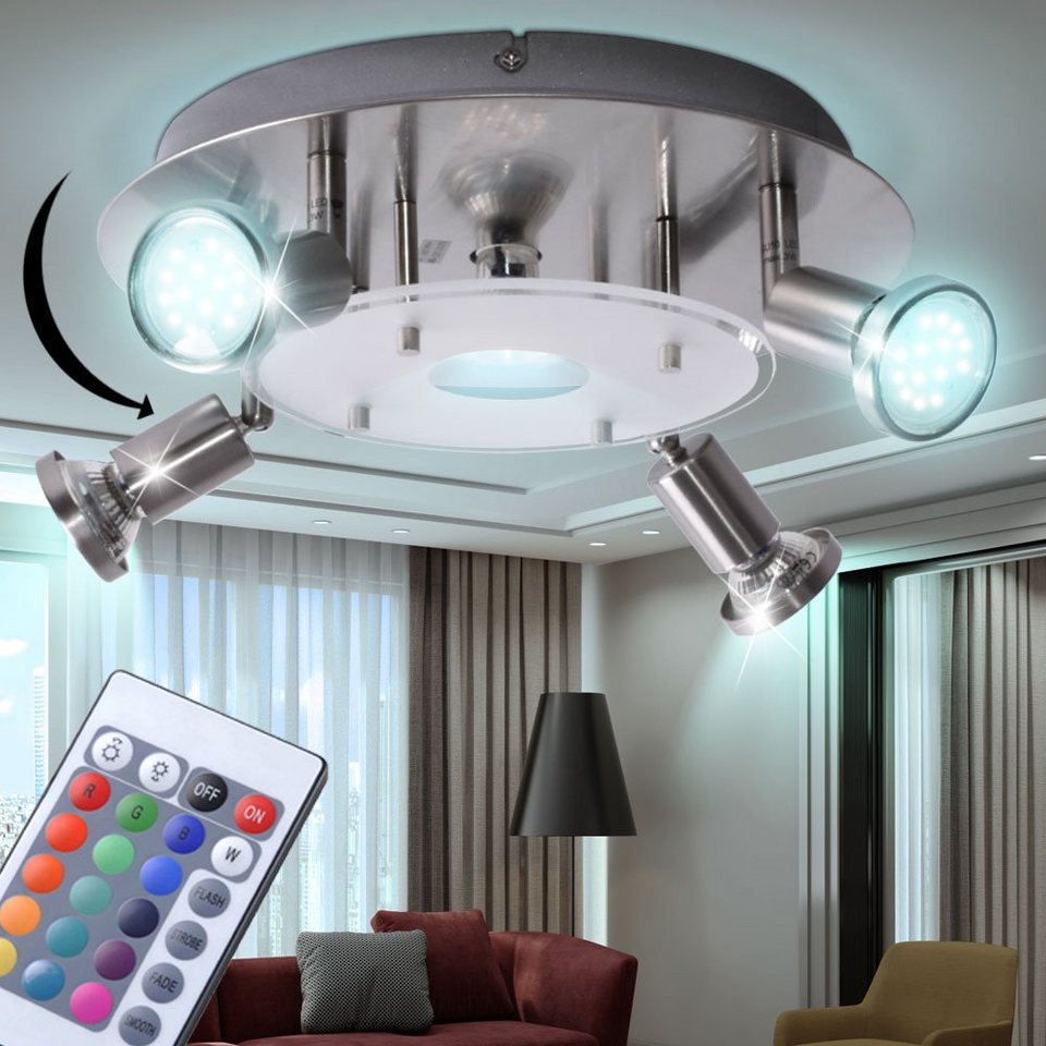 Etc Shop Deckenleuchte Led Decken Leuchte Glas Lampe Dimmer